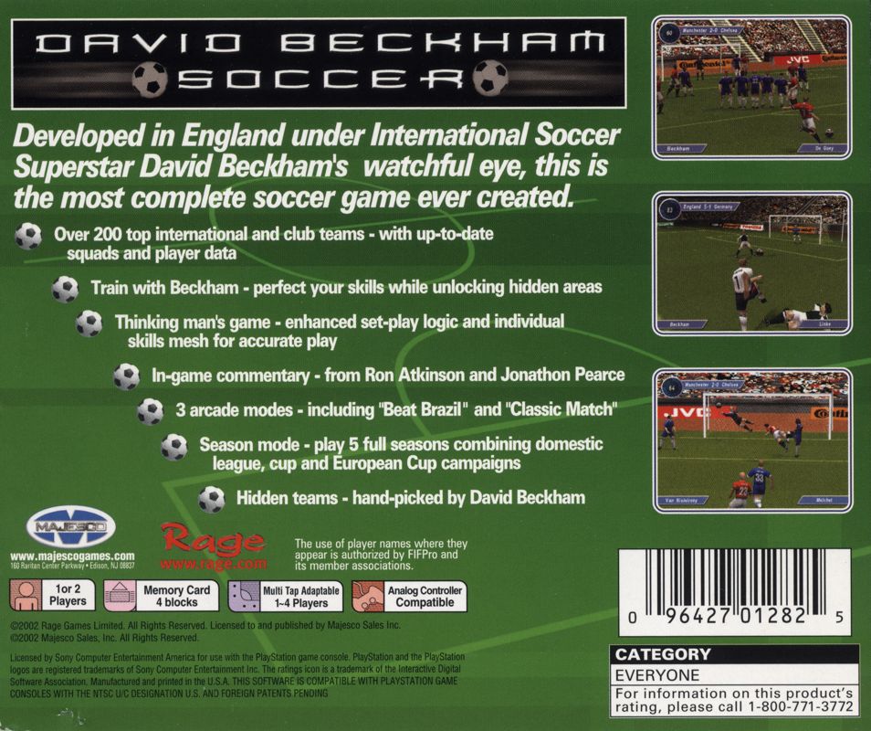 David Beckham Soccer cover or packaging material - MobyGames