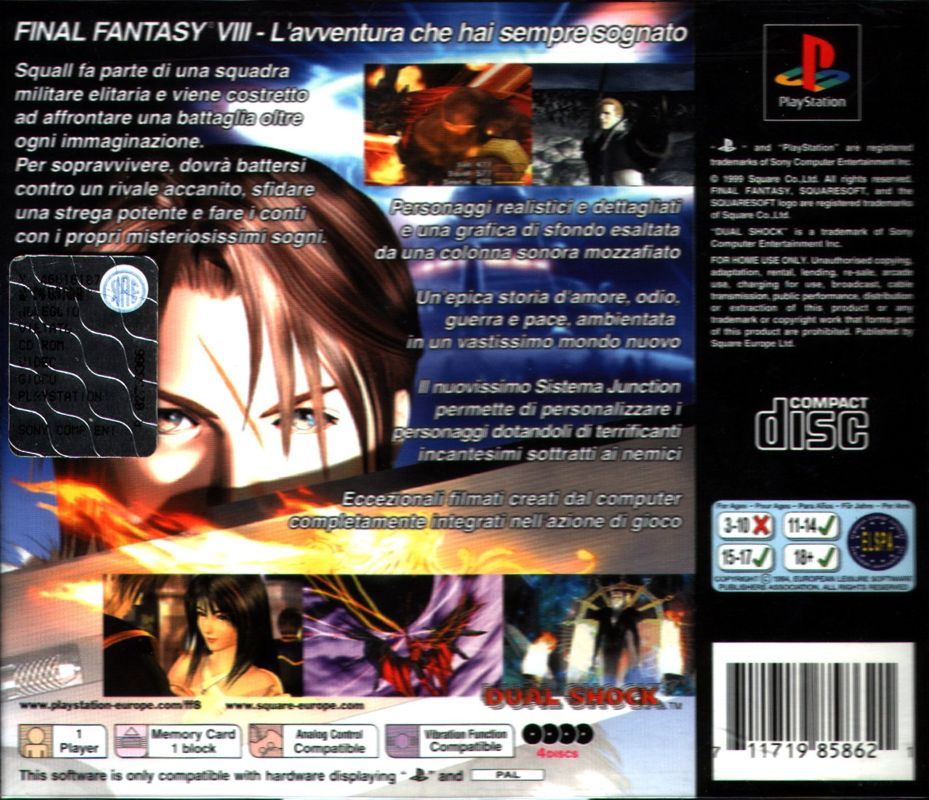 Final Fantasy VIII cover or packaging material - MobyGames