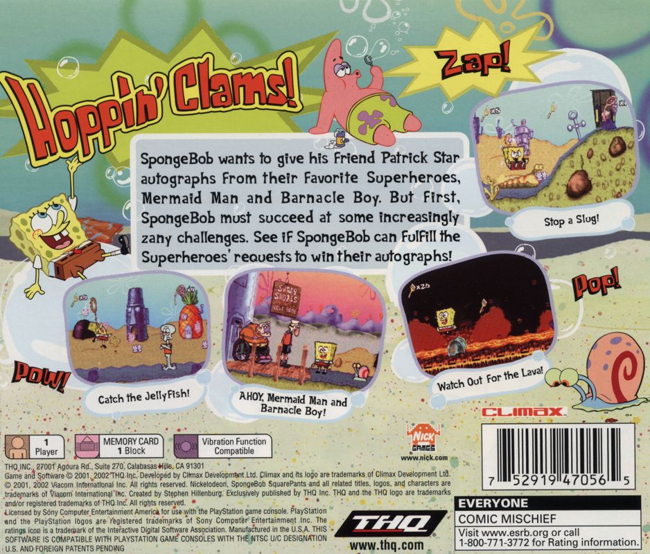 SpongeBob SquarePants: SuperSponge cover or packaging material - MobyGames