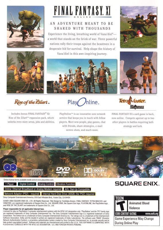 Final Fantasy XI Online cover or packaging material - MobyGames
