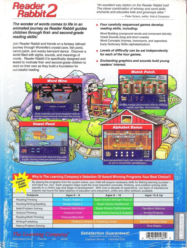 Reader Rabbit 2 cover or packaging material - MobyGames