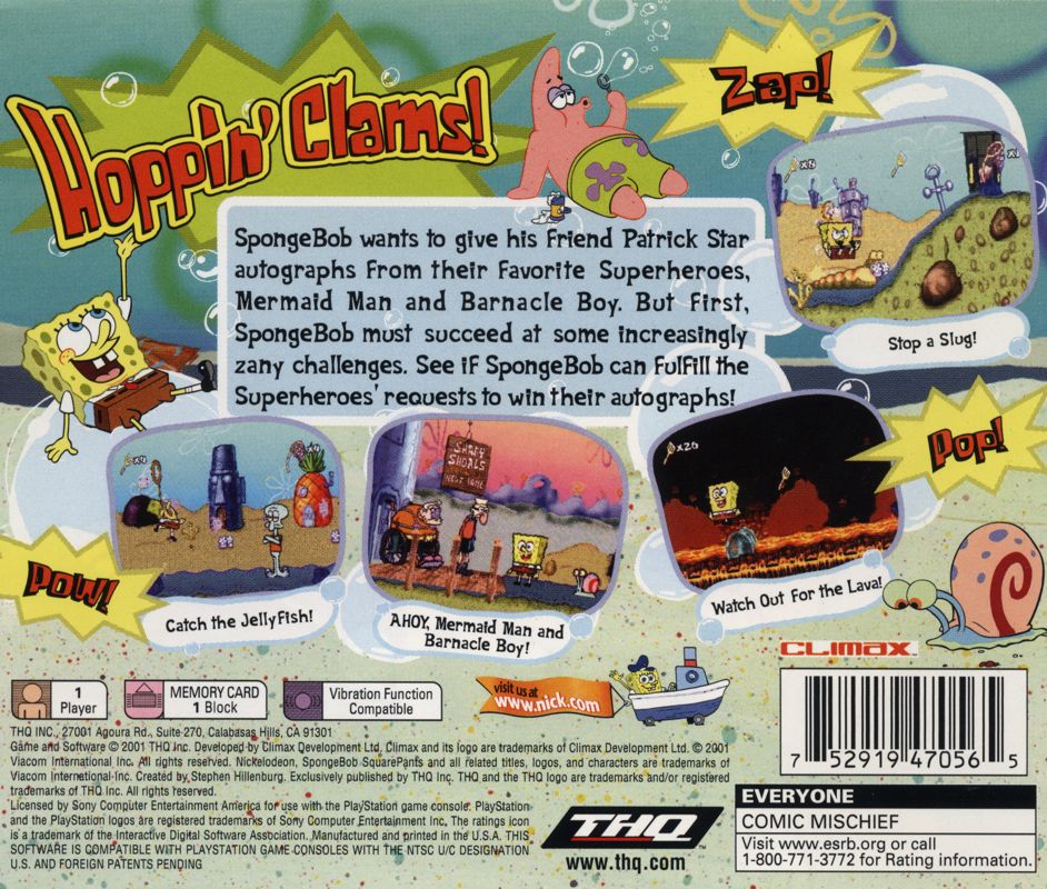 SpongeBob SquarePants: SuperSponge cover or packaging material - MobyGames