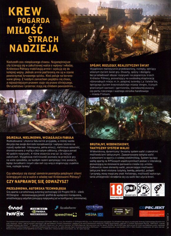 The Witcher 2: Assassins of Kings cover or packaging material - MobyGames