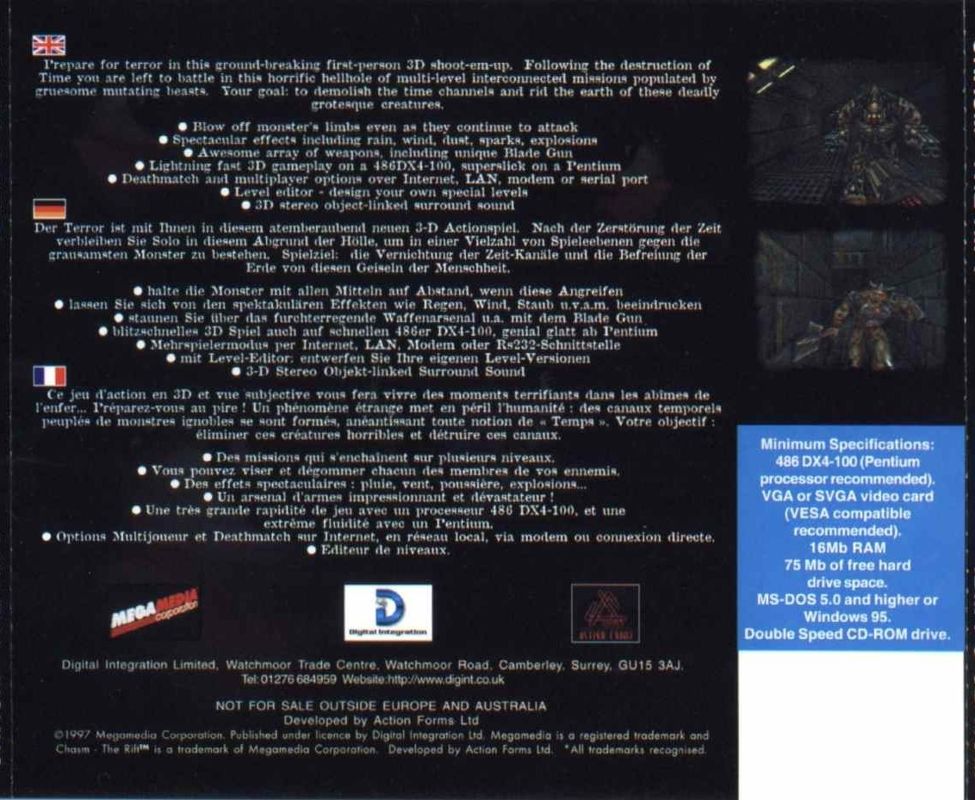 Chasm: The Rift cover or packaging material - MobyGames