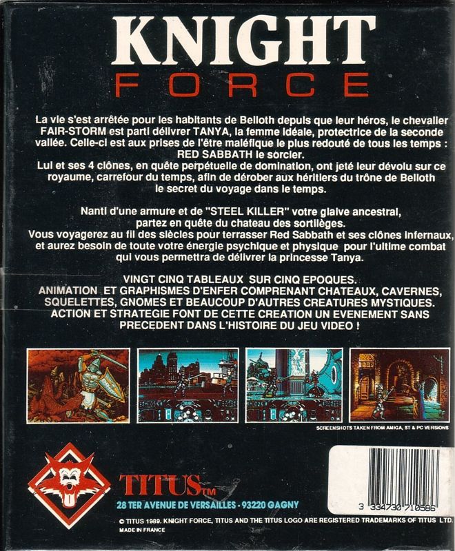 Knight Force cover or packaging material - MobyGames
