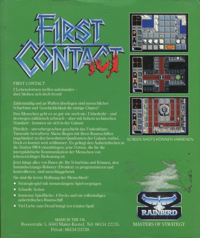 First Contact cover or packaging material - MobyGames