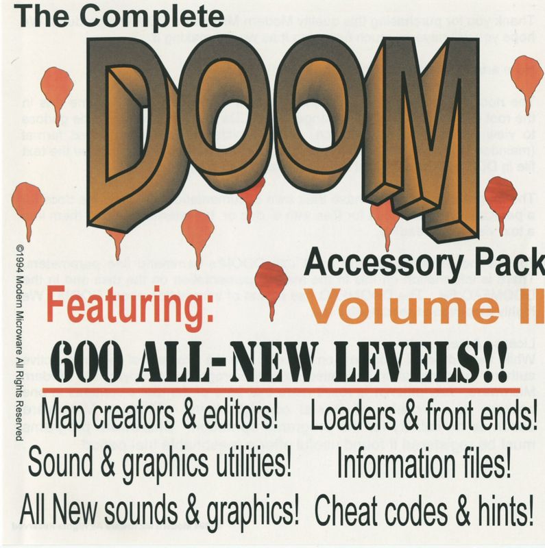 The Complete Doom Accessory Pack, Volume II (1994) - MobyGames