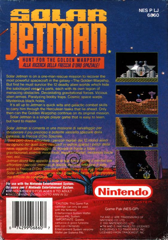 Solar Jetman: Hunt for the Golden Warpship cover or packaging material ...