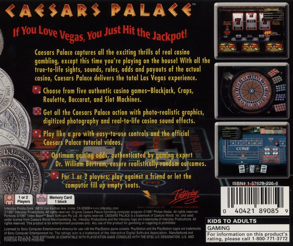 Caesars Palace cover or packaging material - MobyGames