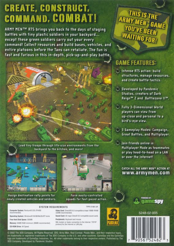 Army Men RTS cover or packaging material - MobyGames