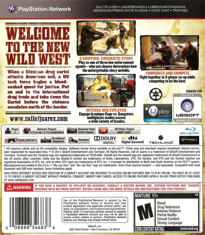 Call of Juarez: The Cartel cover or packaging material - MobyGames