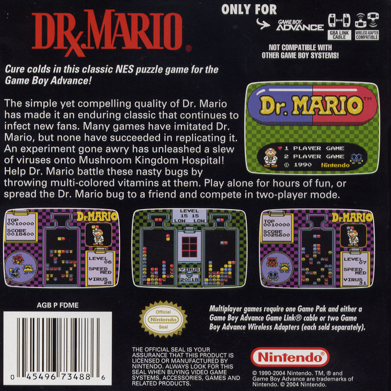 Dr. Mario cover or packaging material - MobyGames