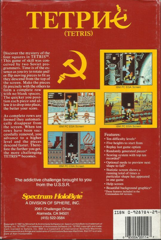 Tetris cover or packaging material - MobyGames