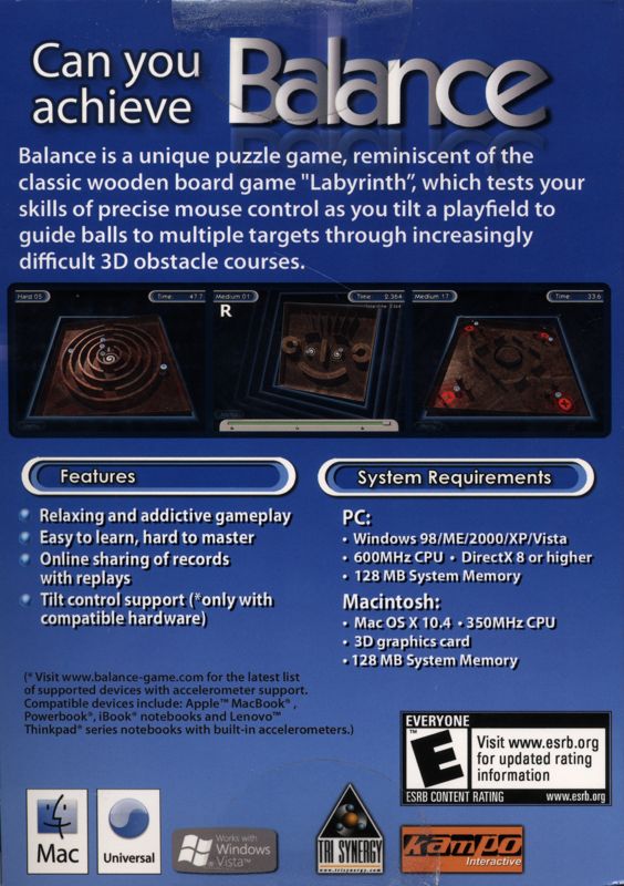 Balance cover or packaging material - MobyGames