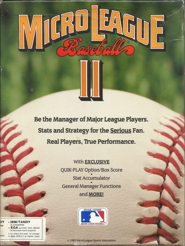 MicroLeague Baseball II (1989) - MobyGames