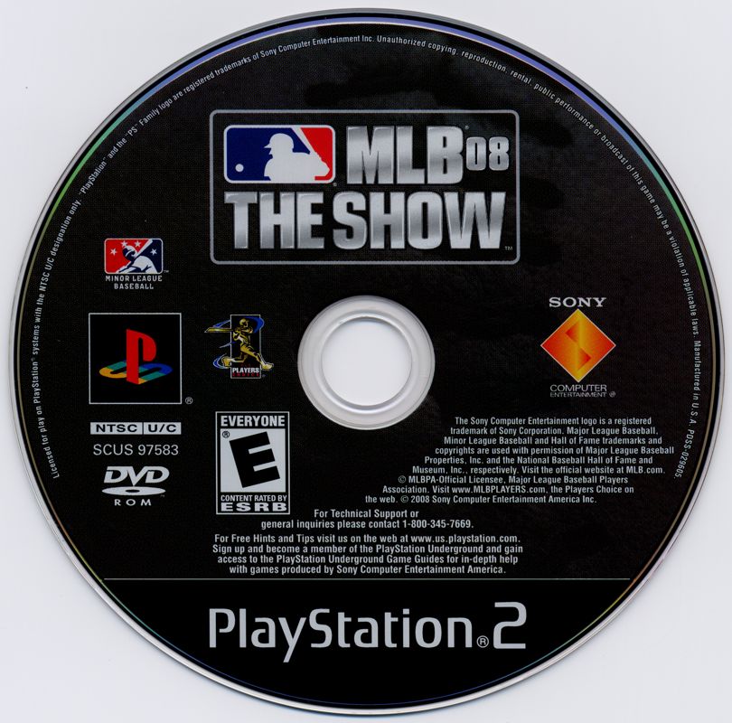MLB 08: The Show cover or packaging material - MobyGames