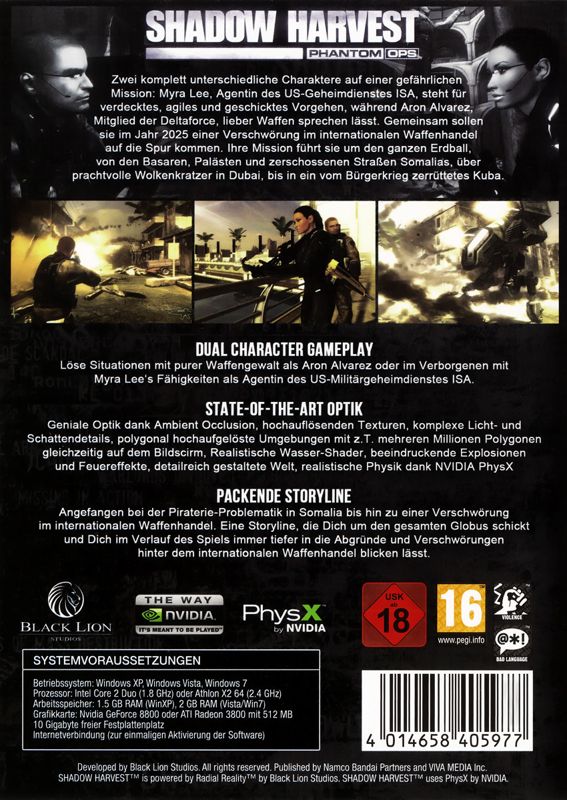 Shadow Harvest: Phantom Ops cover or packaging material - MobyGames