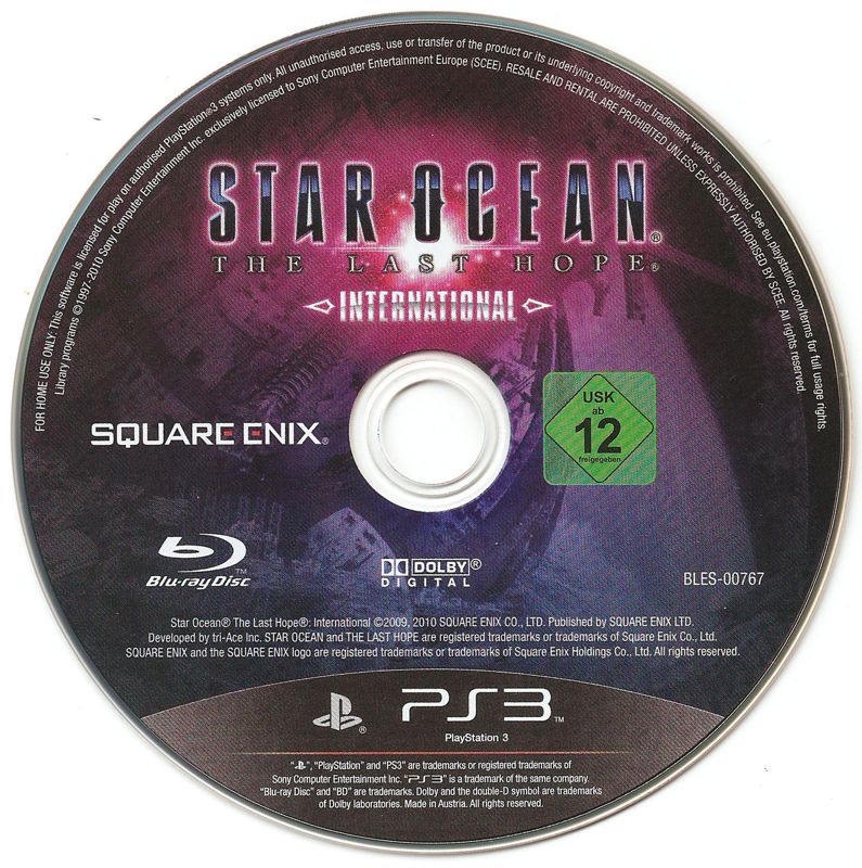 Star Ocean: The Last Hope - International cover or packaging material ...