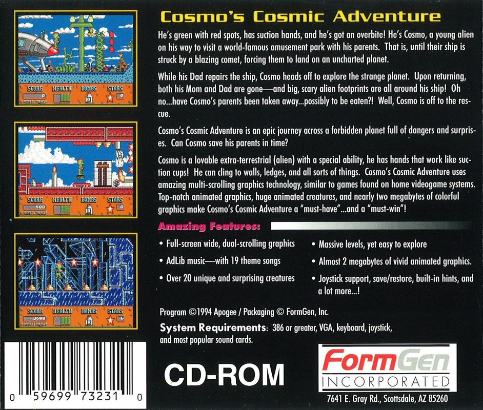 Cosmo's Cosmic Adventure cover or packaging material - MobyGames