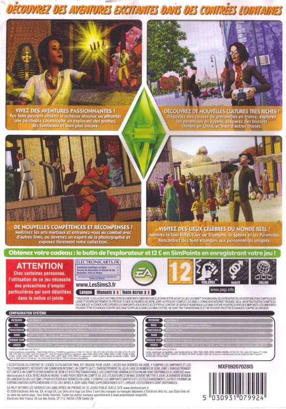 The Sims 3: World Adventures cover or packaging material - MobyGames