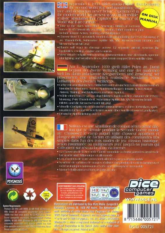 Nations: WWII Fighter Command cover or packaging material - MobyGames
