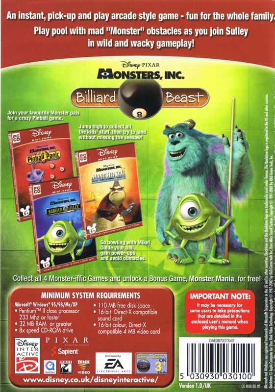 Disney•Pixar's Monsters Inc.: Wreck Room Arcade: Eight Ball Chaos cover ...