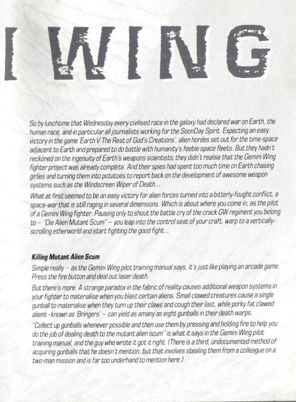 Gemini Wing cover or packaging material - MobyGames