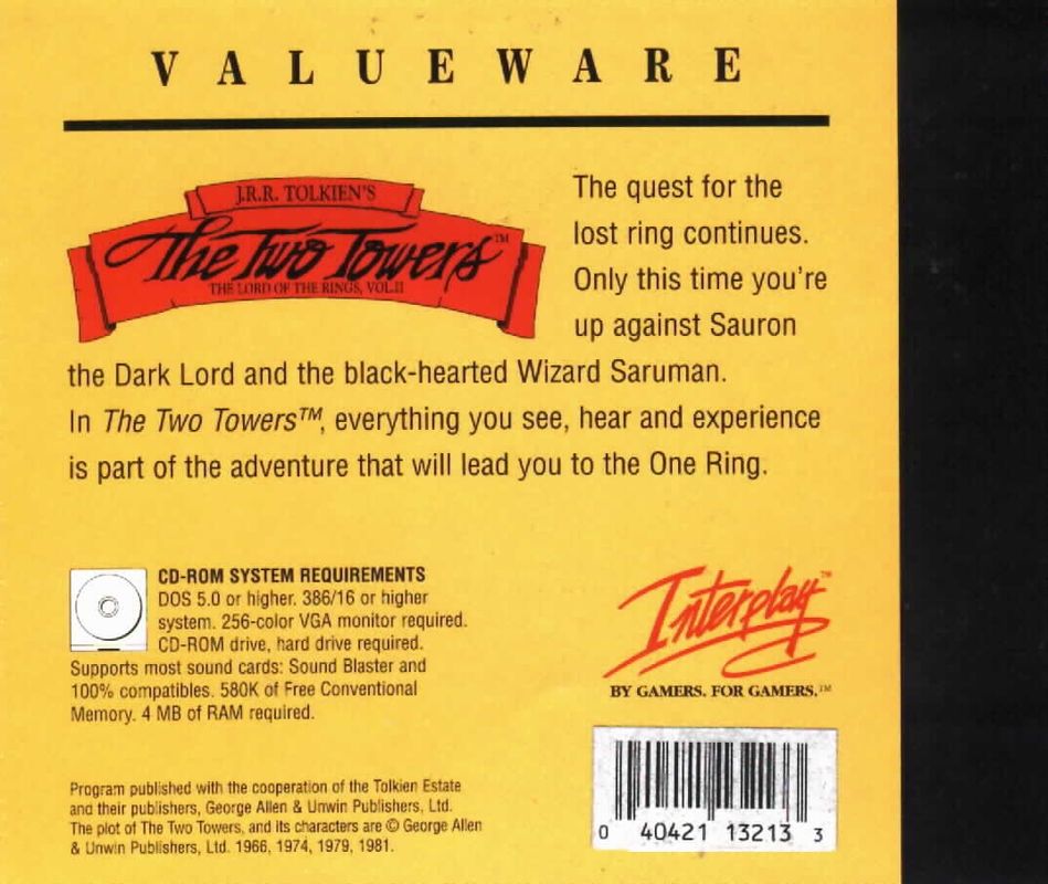 J.R.R. Tolkien's The Lord of the Rings, Vol. II: The Two Towers cover ...