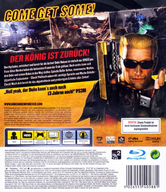 Duke Nukem Forever cover or packaging material - MobyGames