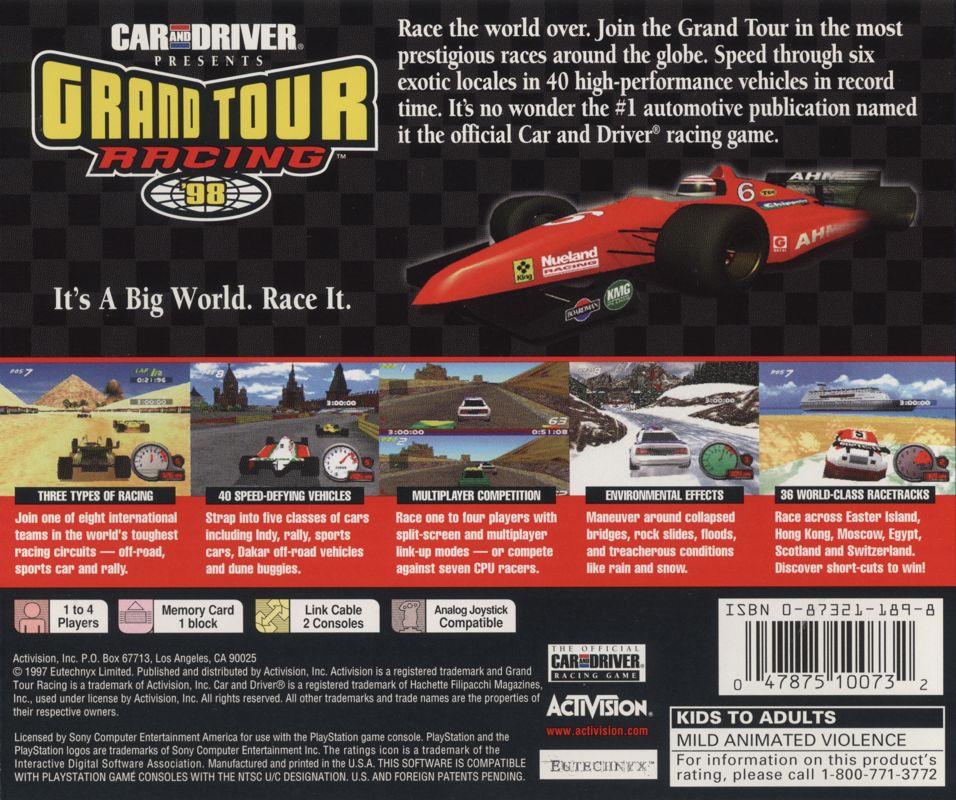 Car and Driver Presents Grand Tour Racing '98 cover or packaging ...