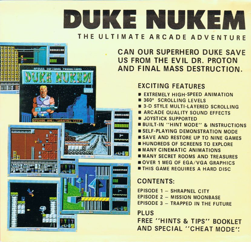Duke Nukem cover or packaging material - MobyGames