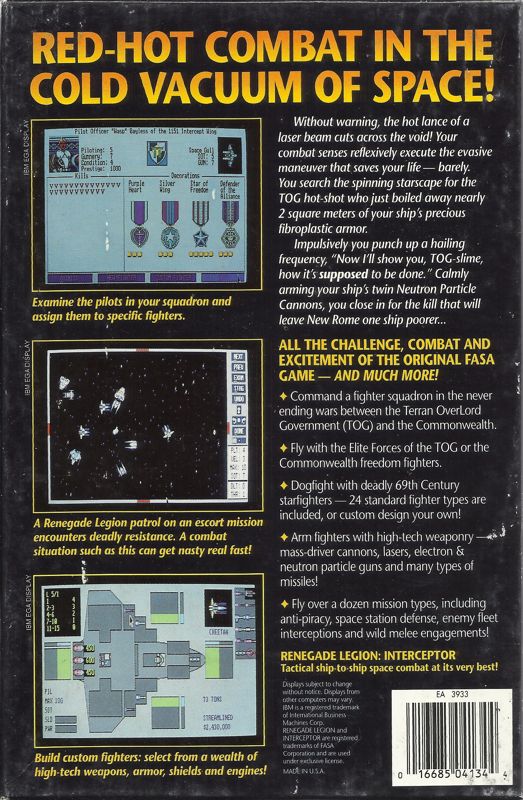 Renegade Legion: Interceptor cover or packaging material - MobyGames