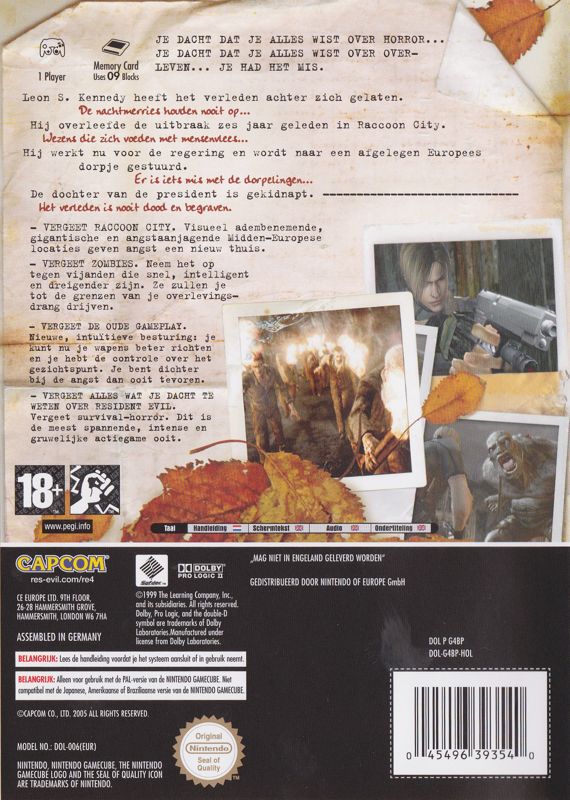 Resident Evil 4 cover or packaging material - MobyGames