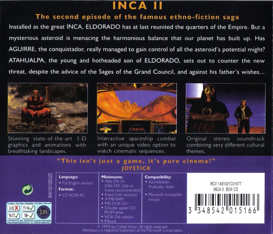 Inca II: Nations of Immortality cover or packaging material - MobyGames