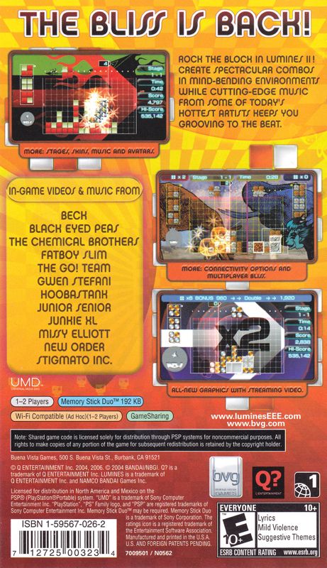 Lumines II cover or packaging material - MobyGames