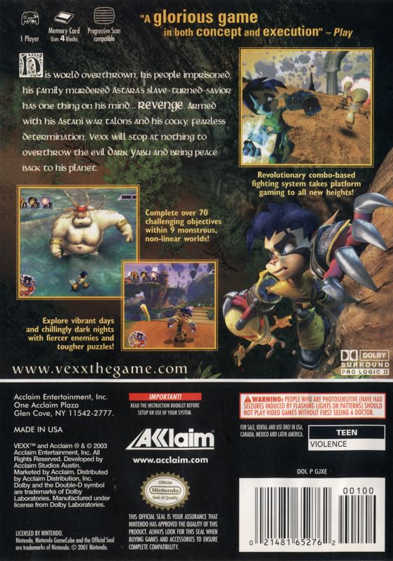 Vexx cover or packaging material - MobyGames