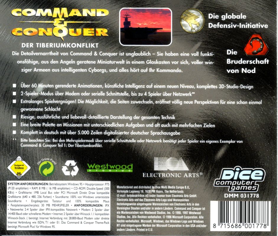 Command & Conquer cover or packaging material - MobyGames