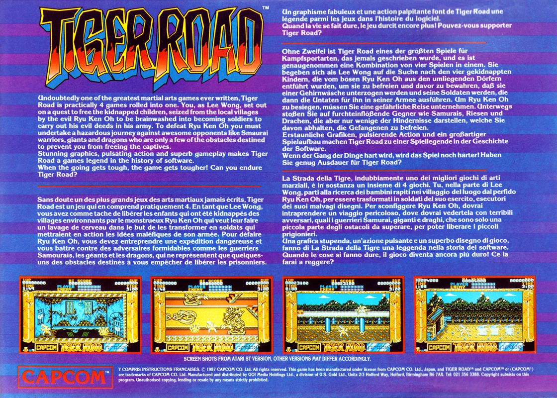 Tiger Road cover or packaging material - MobyGames