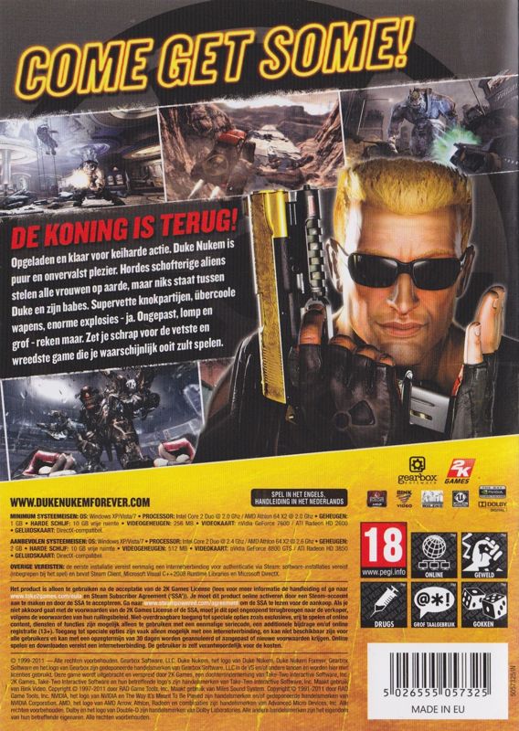 Duke Nukem Forever cover or packaging material - MobyGames