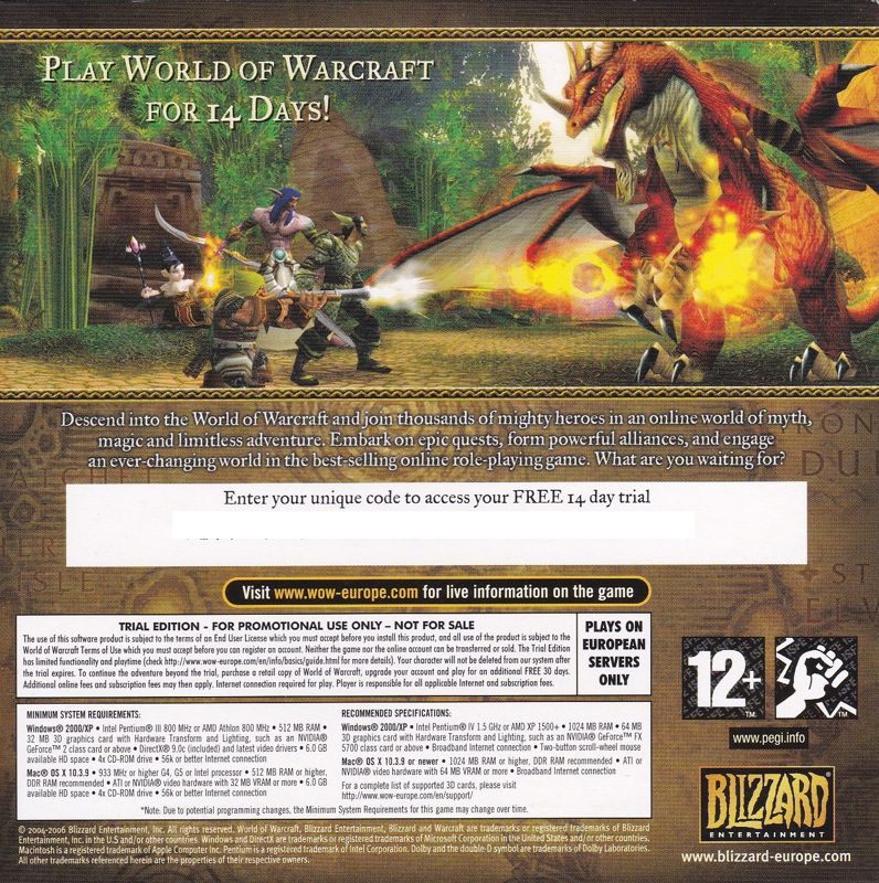 World of WarCraft cover or packaging material - MobyGames