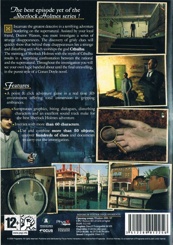 Sherlock Holmes: The Awakened cover or packaging material - MobyGames