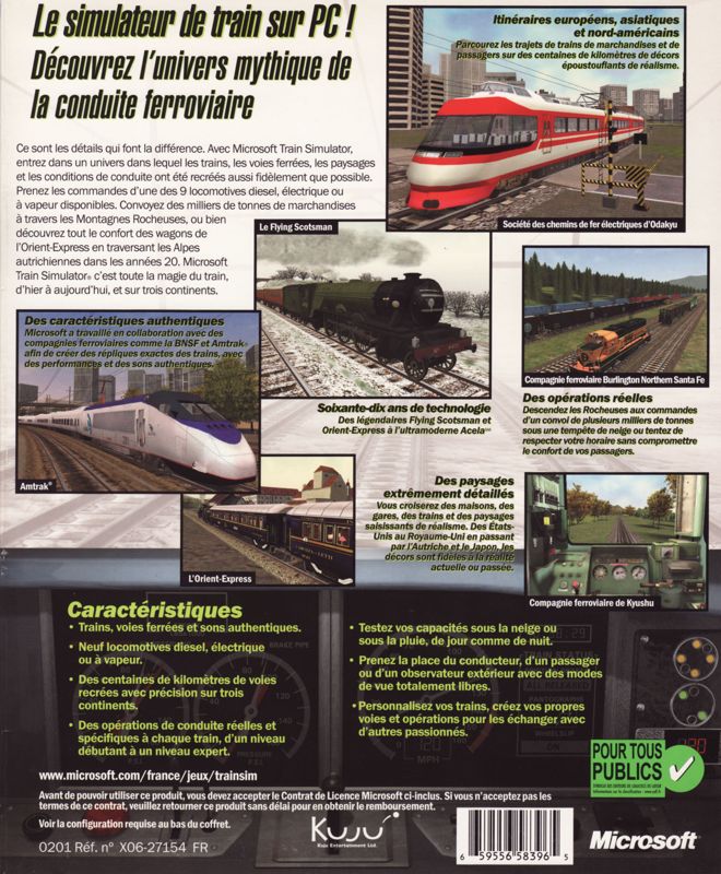 Microsoft Train Simulator cover or packaging material - MobyGames