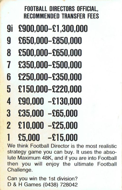 Football Director cover or packaging material - MobyGames