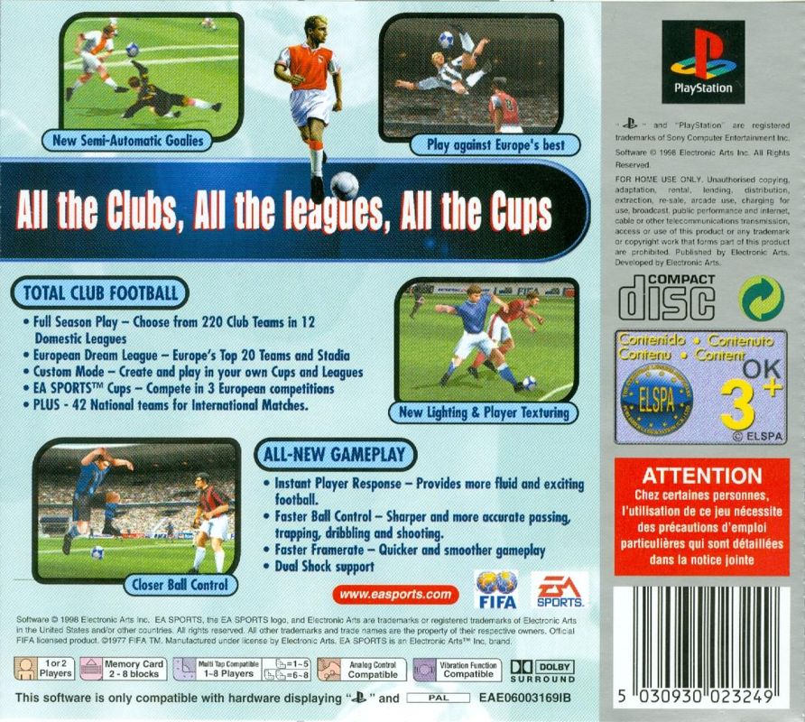 FIFA 99 cover or packaging material - MobyGames