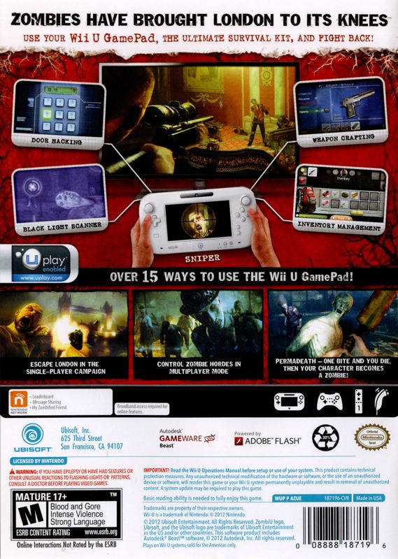 ZombiU cover or packaging material - MobyGames