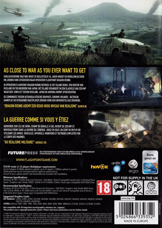 Operation Flashpoint: Dragon Rising cover or packaging material - MobyGames