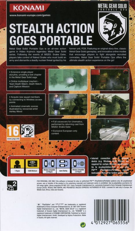 Metal Gear Solid: Portable Ops cover or packaging material - MobyGames