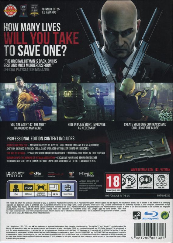 Hitman: Absolution (Professional Edition) cover or packaging material - MobyGames