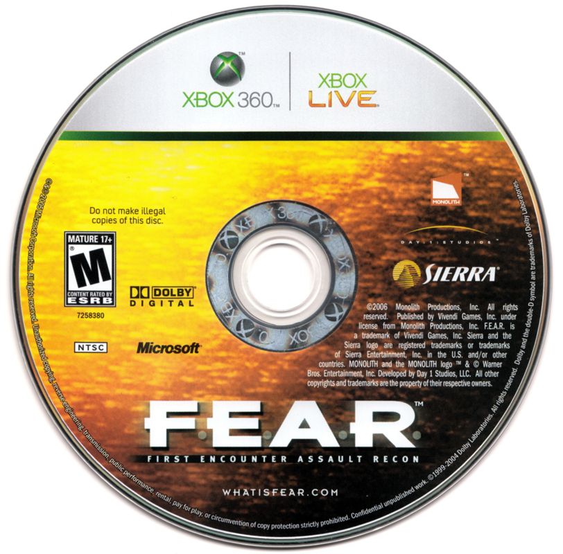 F.E.A.R.: First Encounter Assault Recon cover or packaging material ...