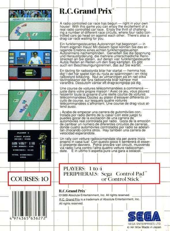 R.C. Grand Prix cover or packaging material - MobyGames